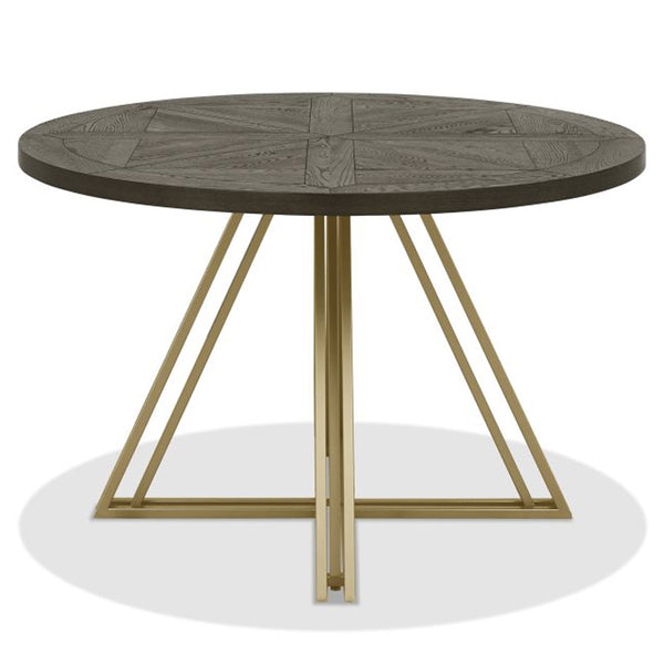 Bentley Designs Athena Fumed Oak 4 Seater Circular Dining Table ...